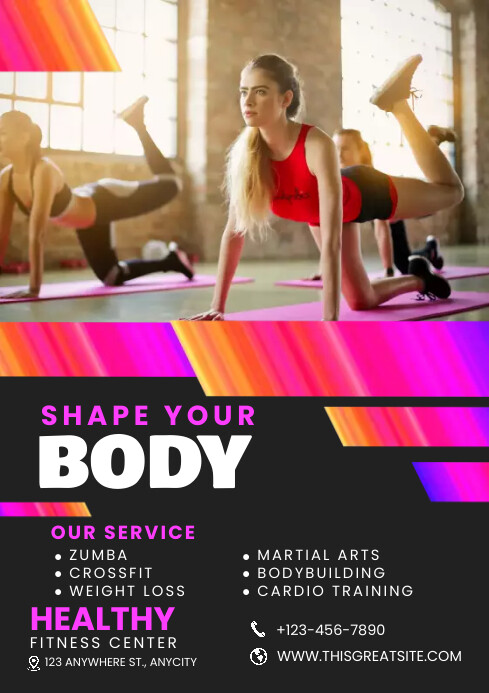 Fitness Center "Shape Your Body" Template | PosterMyWall